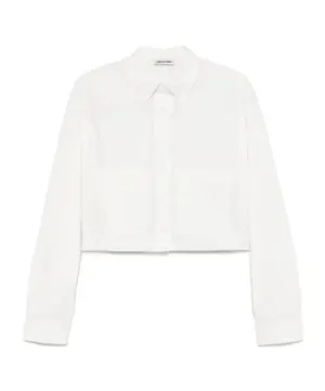 LOW CLASSIC Cropped Shirt With Button-down Collar And Buckle Cuffs