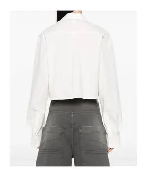 LOW CLASSIC Cropped Shirt With Button-down Collar And Buckle Cuffs