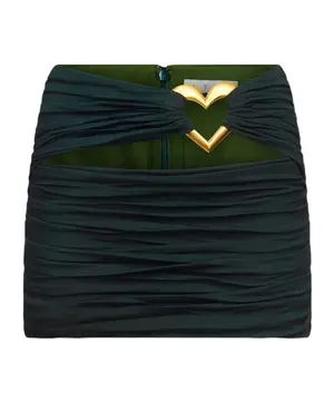 AREA Cut-out Ruched Miniskirt