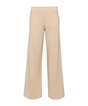 Staud Jet Set Trousers Camel Cotton Cashmere Ribbed