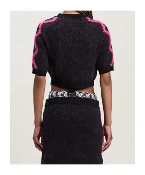 Palm Angels Monogram Argyle Cropped Top