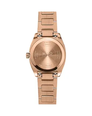 MIDO Multifort Tv 28mm Rose Gold Quartz Watch With Diamond Accents