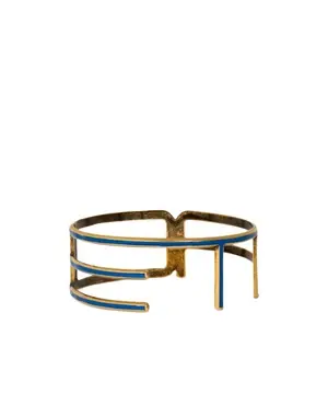 Etro Logo Letter Bangle Bracelet With Golden Hardware - Multicolor