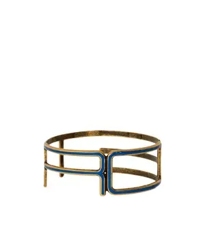 Etro Logo Letter Bangle Bracelet With Golden Hardware