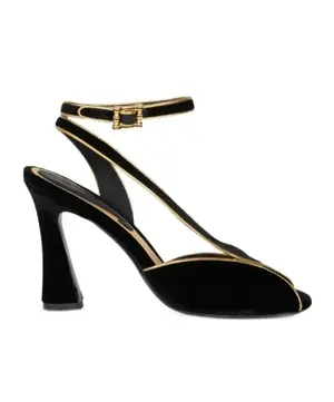 Etro Velvet High-heeled Sandals With Metallic Trim - Black