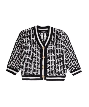 Balmain Geometric Pattern Cardigan