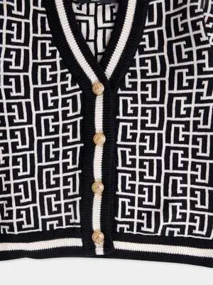 Balmain Geometric Pattern Cardigan