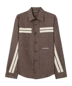 Palm Angels Logo-embroidery Track Shirt - Brown