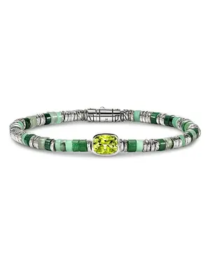 John Hardy Sterling Heishi Peridot & Multi Gemstone Bead Bracelet - Silver