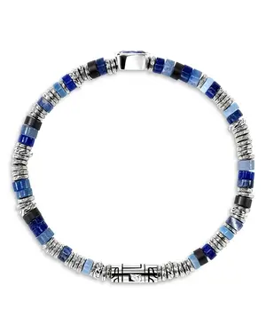 John Hardy Sterling Heishi Tanzanite & Multi Gemstone Bead Bracelet
