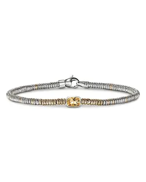 John Hardy 14k Yellow Gold & Sterling Heishi Citrine Bead Bracelet - Silver