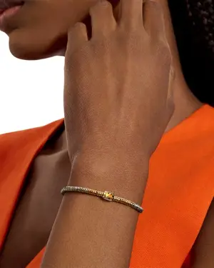 John Hardy 14k Yellow Gold & Sterling Heishi Citrine Bead Bracelet - Silver