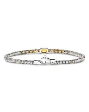 John Hardy 14k Yellow Gold & Sterling Heishi Citrine Bead Bracelet - Silver