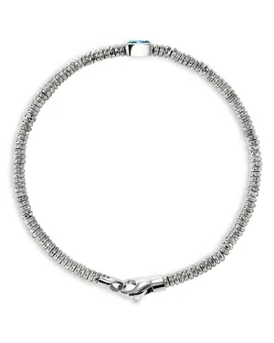 John Hardy Sterling Heishi Swiss Blue Topaz Bead Bracelet
