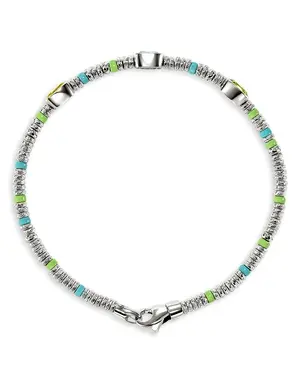 John Hardy Sterling Heishi Multi Gemstone Bead Bracelet