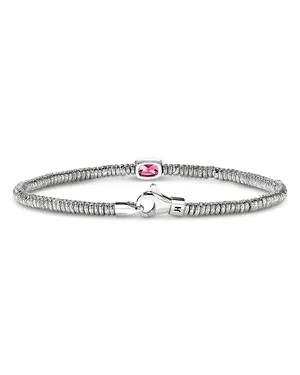John Hardy Sterling Heishi Rhodolite Bead Bracelet
