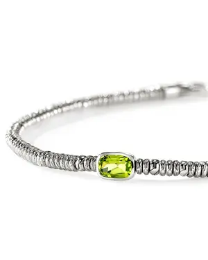 John Hardy Sterling Heishi Peridot Bead Bracelet
