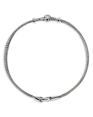 John Hardy Sterling Woven Link Bracelet With Tanzanite And Diamonds