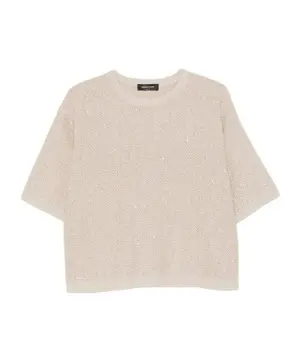 Fabiana Filippi Sequin Embellished Short Sleeve Sweater