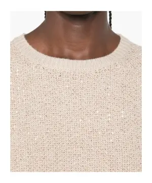 Fabiana Filippi Sequin Embellished Short Sleeve Sweater