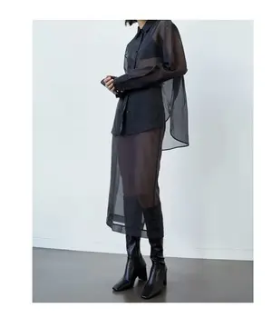 THE FRANKIE SHOP Peri Sheer Midi Skirt