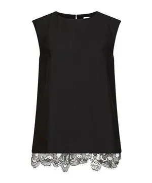 Studio Nicholson Lace-trim Sleeveless Top - Black