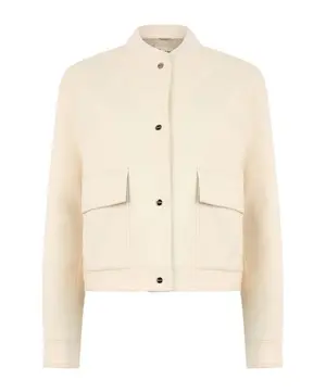Herno Button-up Bomber Jacket - Cream