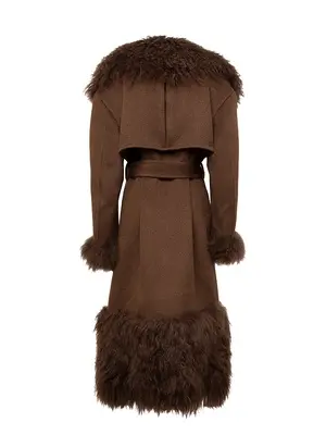 Giuseppe Di Morabito Shearling-trim Belted Coat