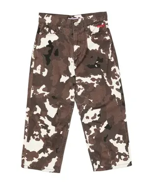 MSGM Camouflage Print Straight Leg Trousers - Brown/white