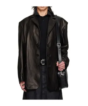 LU'U DAN Oversized Tailored Leather Blazer
