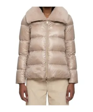 Herno Down Jacket With Fur Collar - Beige