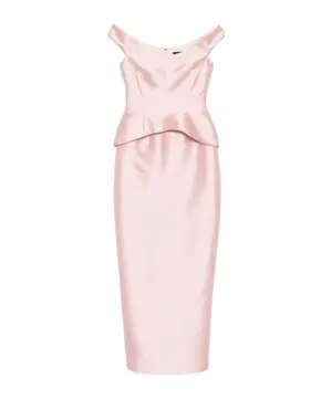 Solace Off-the-shoulder Dress With Ruffle Detailing - Light Pink