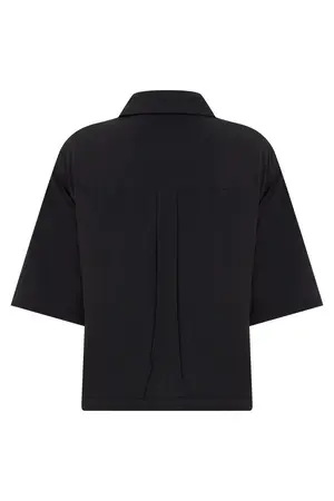 Herno Boxy Three-quarter Sleeve Buttoned Jacket - Black