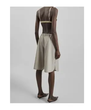 THE FRANKIE SHOP Elastic Waist Bermuda Shorts - Beige
