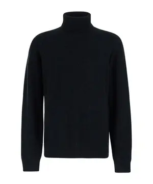 ROBERTO COLLINA Mock Neck Knitted Sweater - Black