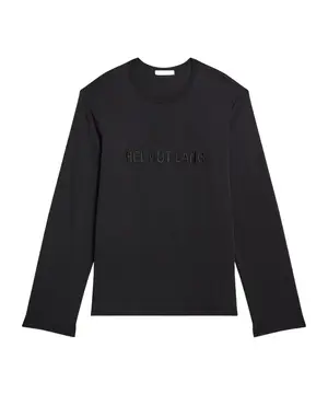 Helmut Lang Logo-embroidered Long-sleeved T-shirt - Black