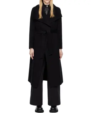 Mackage Belted Long Coat - Black