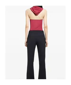 COURREGES Sleeveless Hooded Illusion Bodysuit - Red
