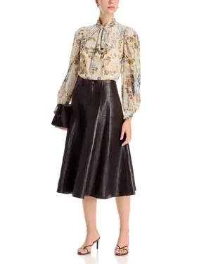 Kobi Halperin Beau Printed Tie Neck Blouse