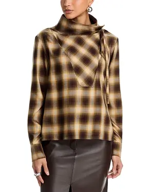 Co Workwear Plaid Lyocell Shirt - Brown Multi