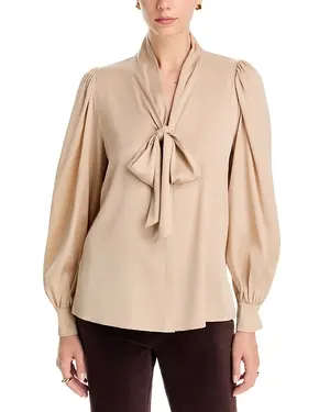 Kobi Halperin Selena Tie Neck Silk-blend Blouse - Antique