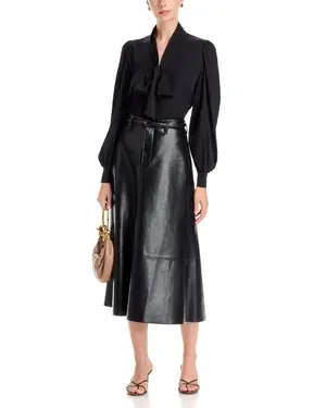 Kobi Halperin Selena Tie Neck Silk-blend Blouse - Black