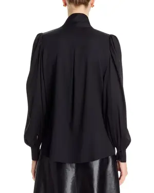 Kobi Halperin Selena Tie Neck Silk-blend Blouse - Black