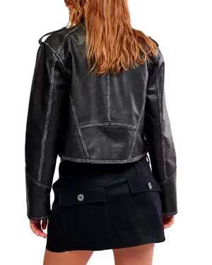 Free People Riverfront Faux Leather Mini Skirt