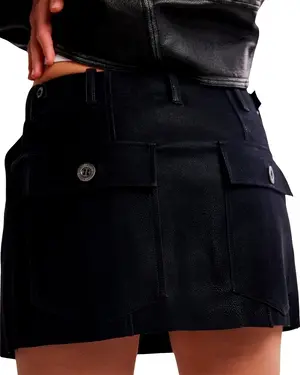Free People Riverfront Faux Leather Mini Skirt