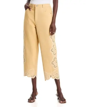 A.REN Jules Embroidered Cotton Crop Pants