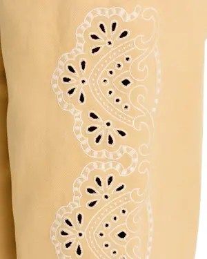 A.REN Jules Embroidered Cotton Crop Pants