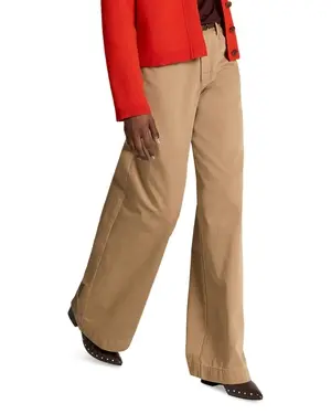 Vince Washed Cotton Wide Leg Pants