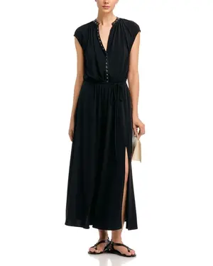 Vince Stud Trim Cap Sleeve Maxi Dress