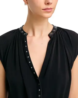Vince Stud Trim Cap Sleeve Maxi Dress